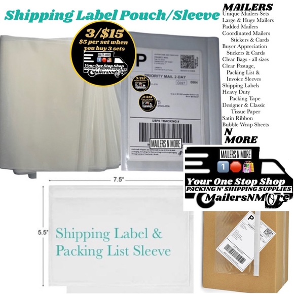 Mailers N More | Office | Ecofriendly Clear Postage Invoice Sleeve For ...